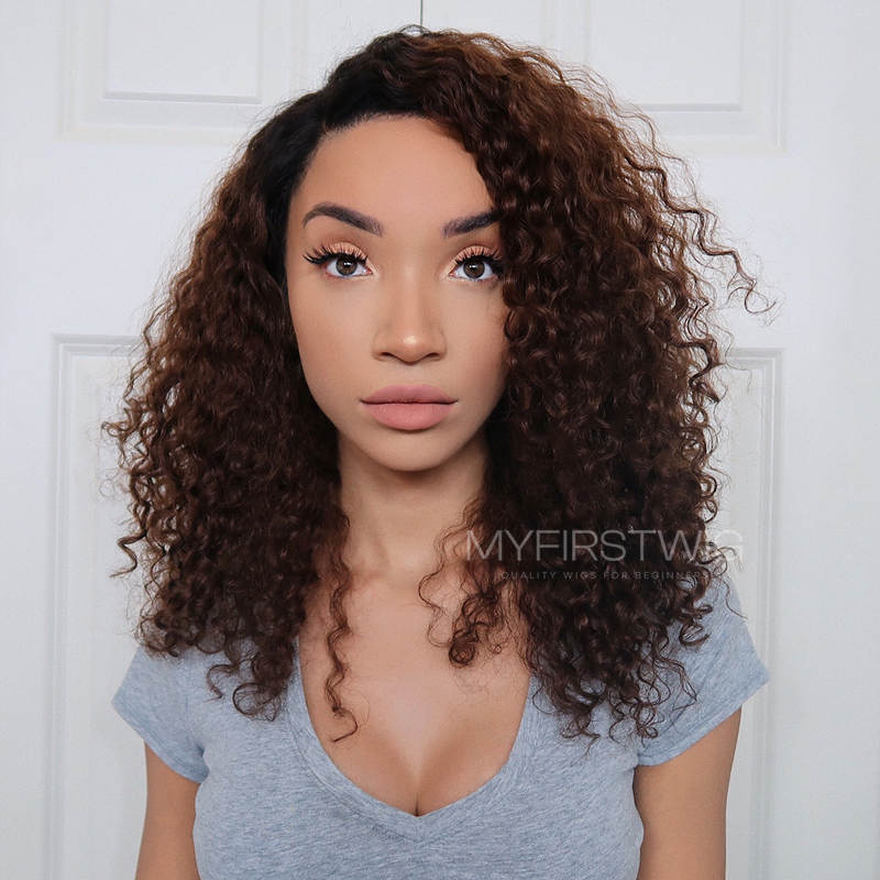 Perruque sans colle 7x5 - 14-20 pounces Perruque En Cheveux Humains Br ...